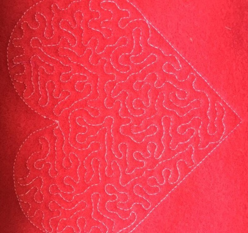 Applique Heart With Stipple Quilting Embroidery Design - Etsy