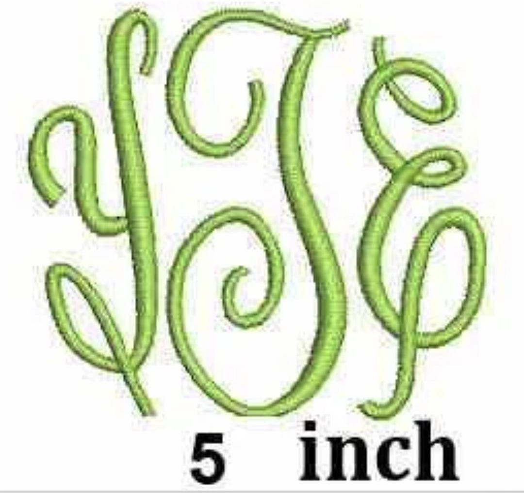 Chamberlain Fancy 5 Inch Monogram Embroidery Font Digital File Download ...