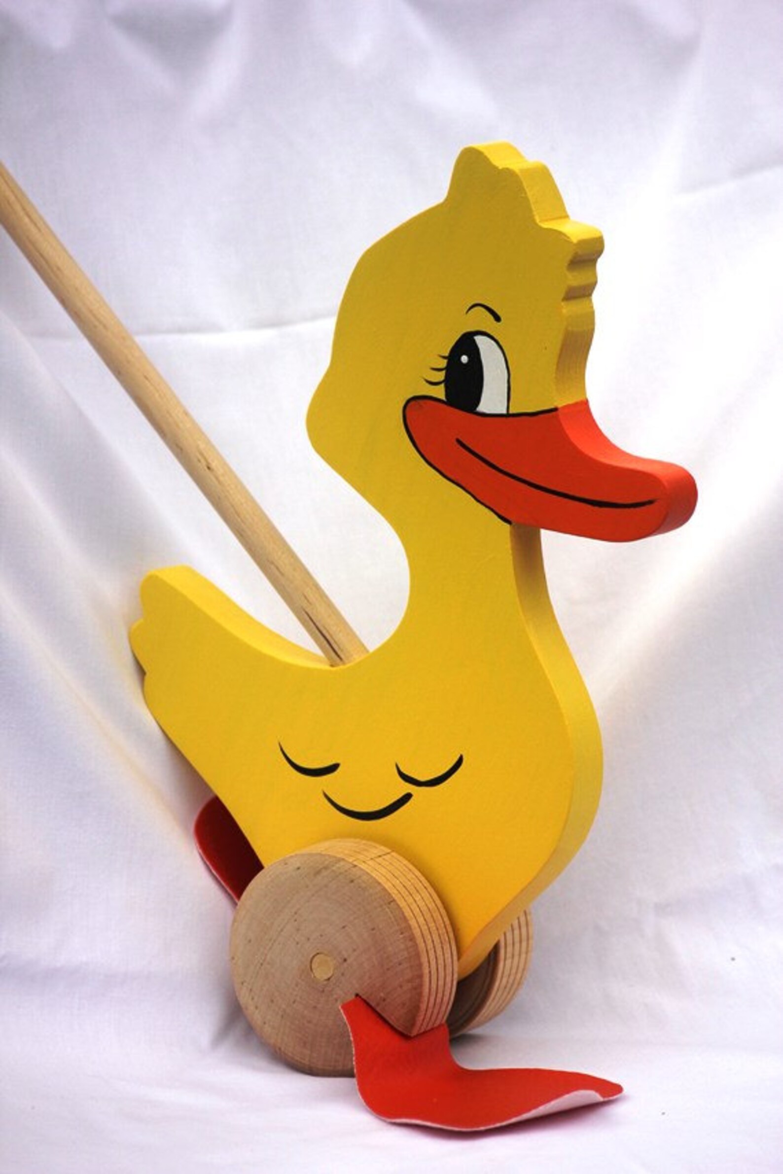 Toy Duck Push Toy Handcrafted Wooden Yellow Duck Push Toy | Etsy