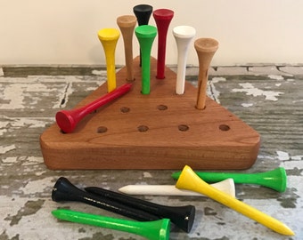 Wooden Nine-hole Peg Test, Toy Jump the Peg Brain Teaser Game ...