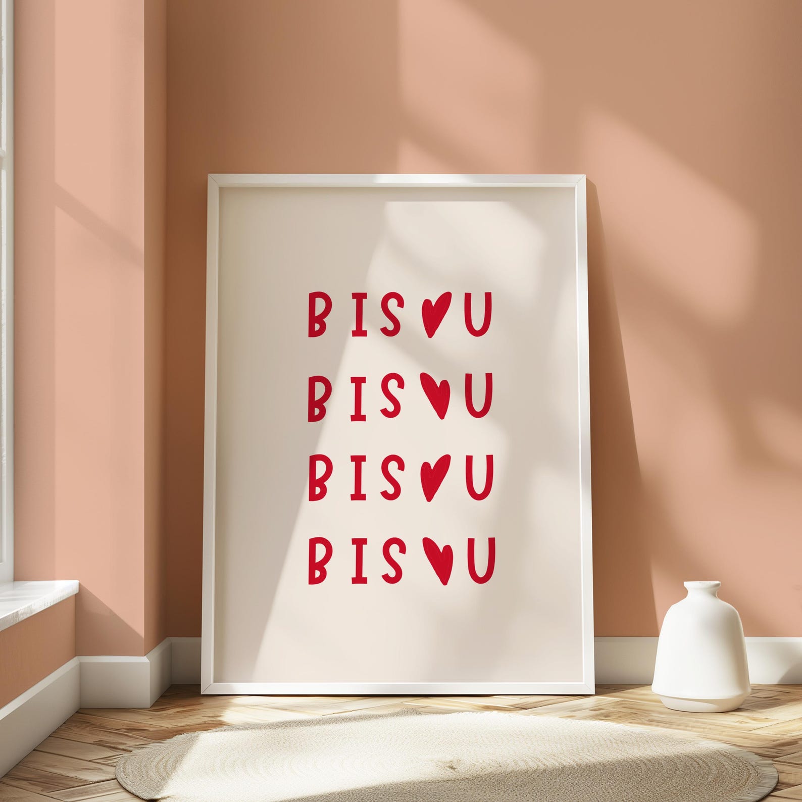 French Bisou Print French Kiss Poster Cute Bisou Wall Art Printable ...
