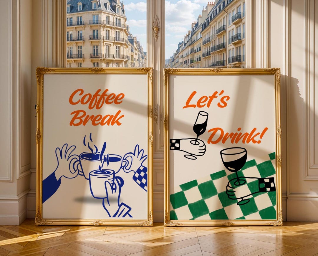 Coffee Break Print/ Printable Wall Art/ Coffee Bar Cart Decor/ Espresso ...