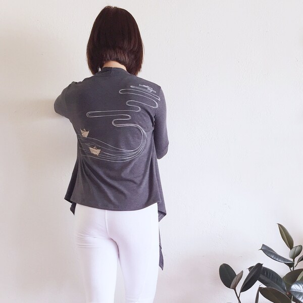Grey Wrap Top - Etsy