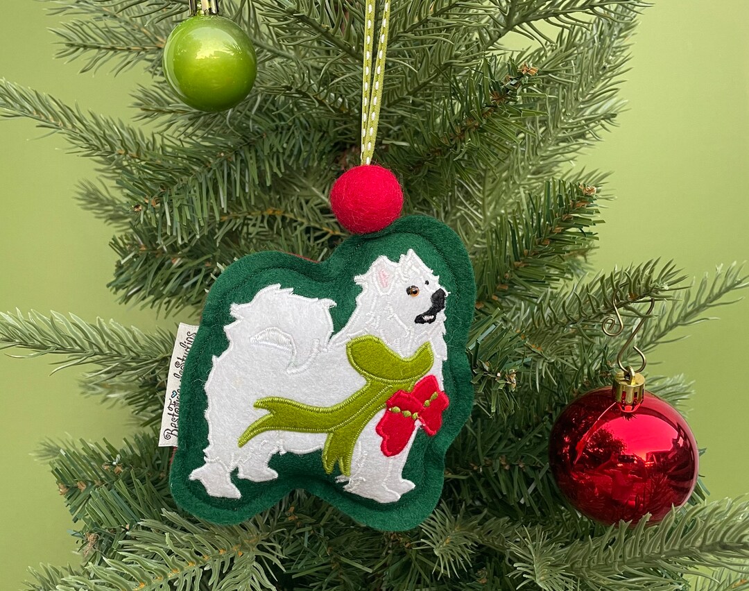 Handmade Wool Felt Samoyed Christmas Ornament - Etsy