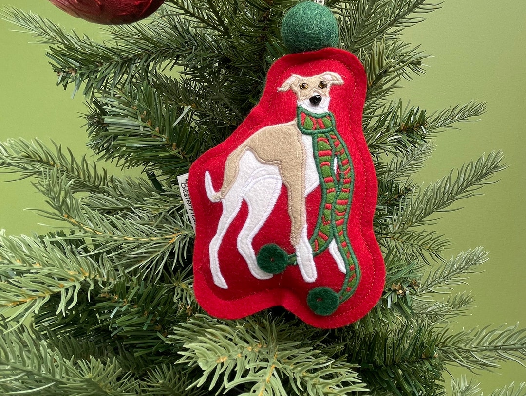 Italian Greyhound White & Tan, Greyhound Ornament, Greyhound Gift ...