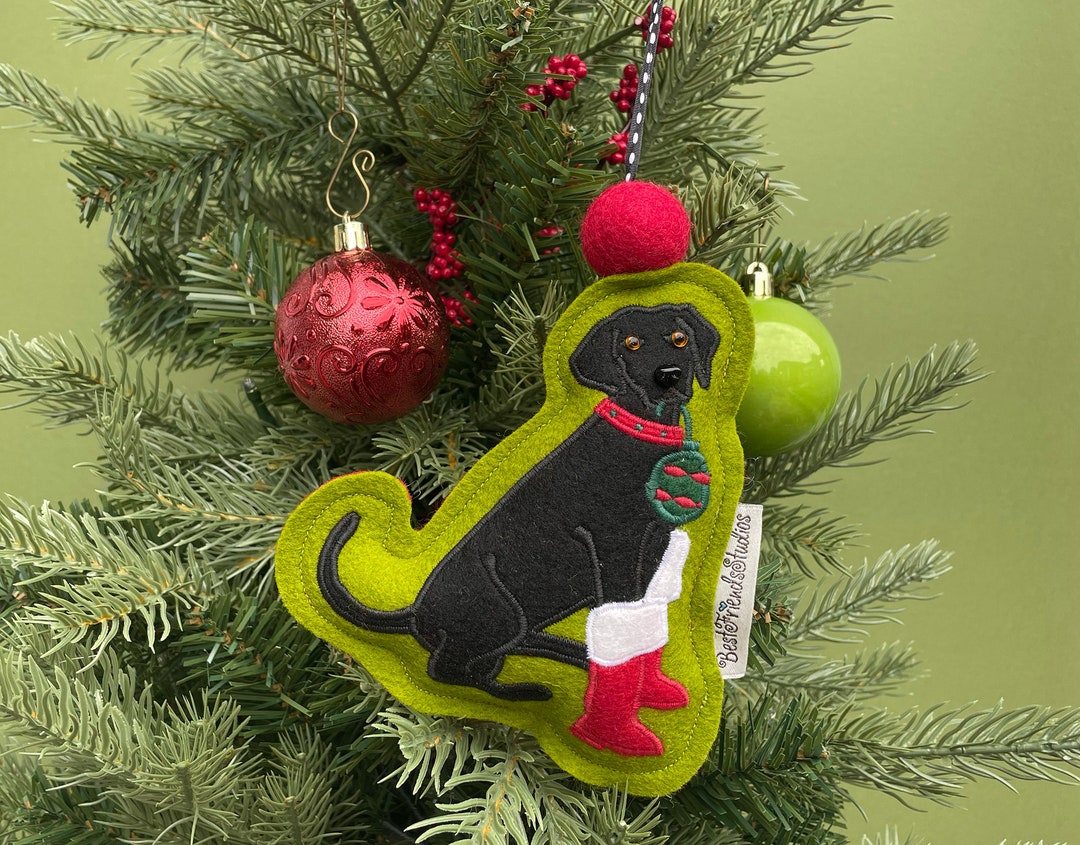 Black Labrador Retriever Christmas Ornament, Labrador Retriever ...