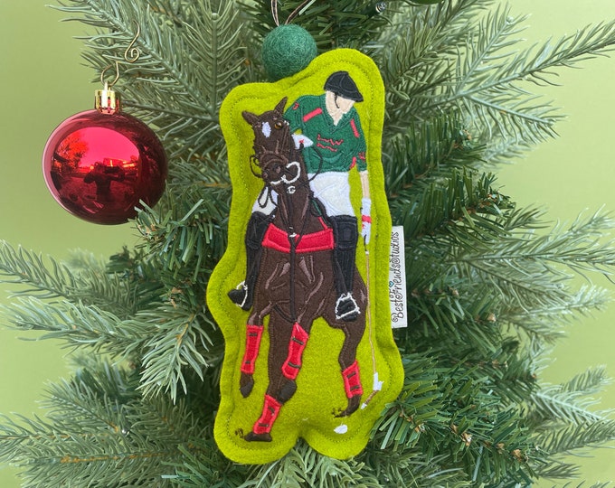 Polo Player Ornament, Horse Christmas Ornament, Polo Enthusiast, Polo ...