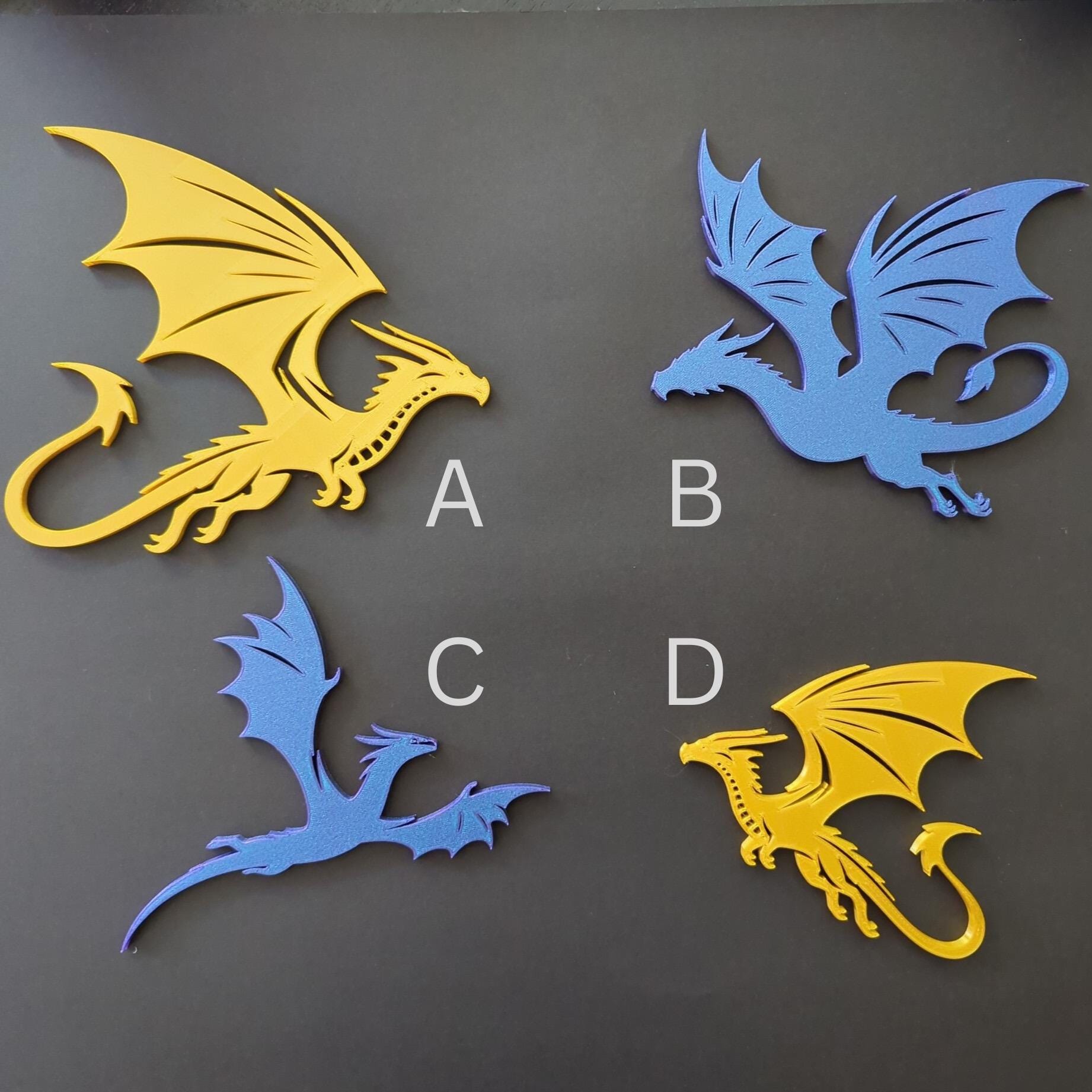 Fantasy Dragons Magnetic Bookshelf Display, 3D Printed - Fourth Wing ...
