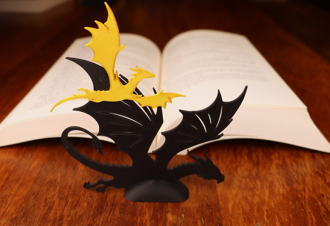 Dragon Bookmark and Bookshelf Display 3D Printed - Fourth Wing Fans - Etsy