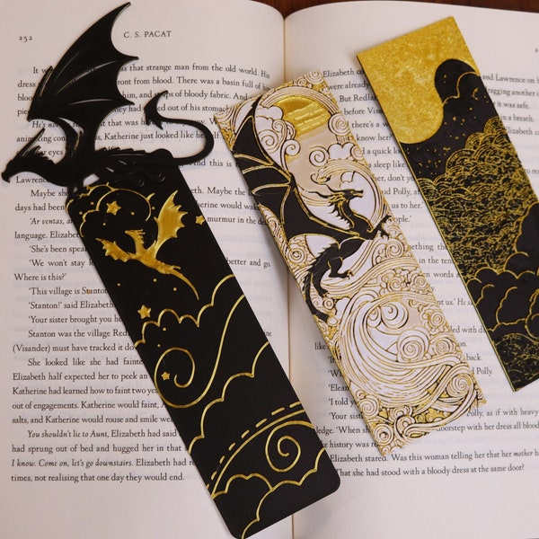 Fantasy Sky Bookmark 3D Printed in Gold & Black - Etsy