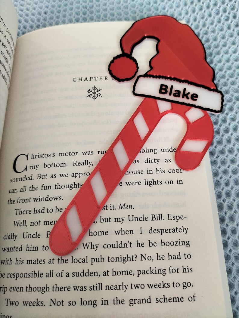 Candy Cane Bookmark 3D Printed With Magnet Custom Name Option - Etsy