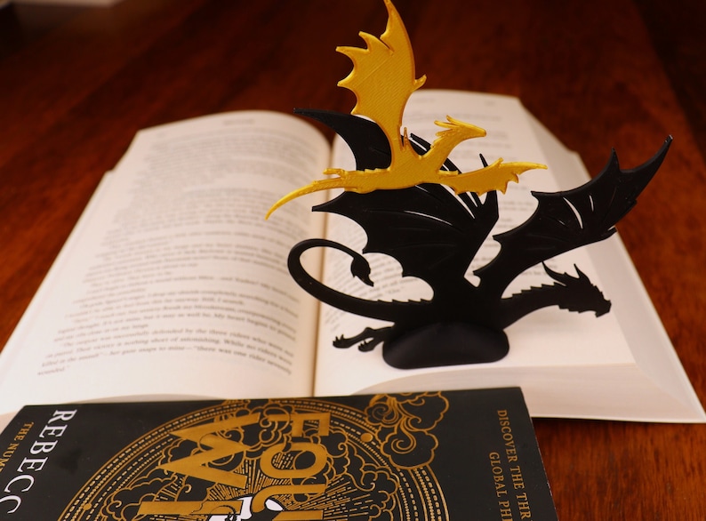 Dragon Bookmark and Bookshelf Display 3D Printed - Fourth Wing Fans - Etsy