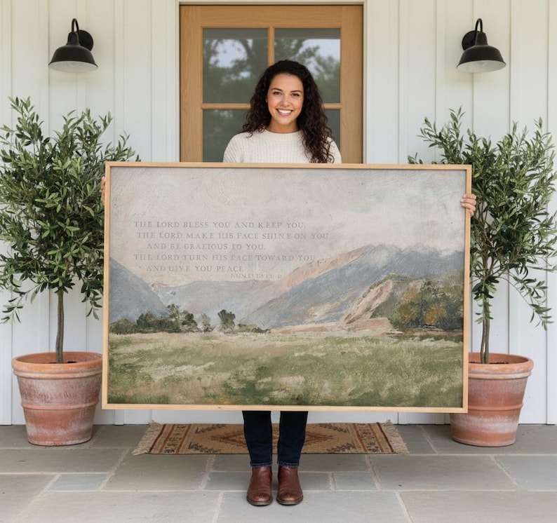 Christian Wall Art – the Blessing Lyrics Canvas Print,vintage Scripture ...