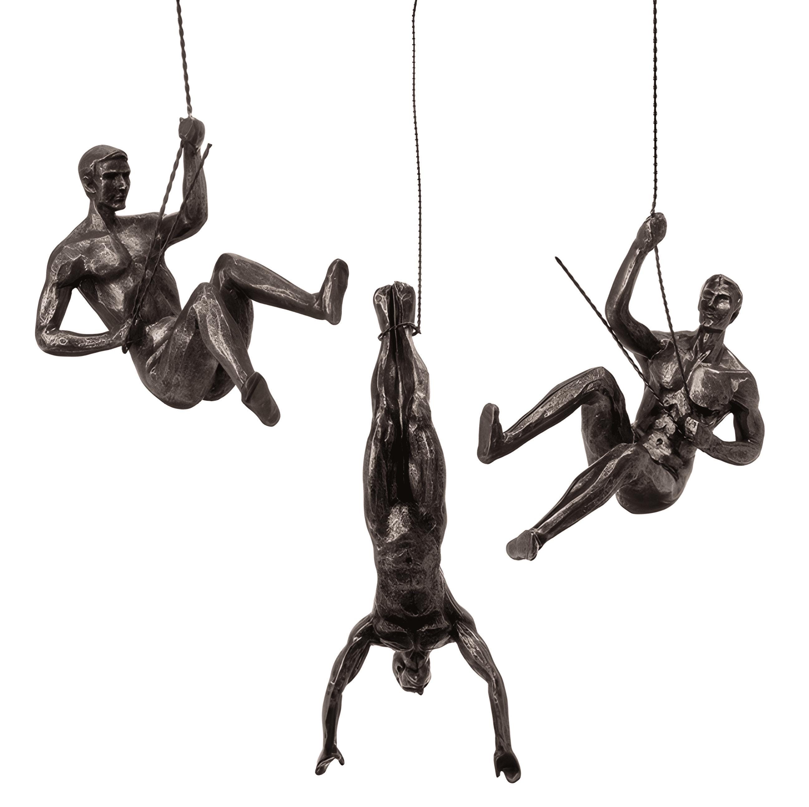 Climbing Man Wall Sculpture: Polyresin Rock Climbing Decor, Set of 6 - Etsy