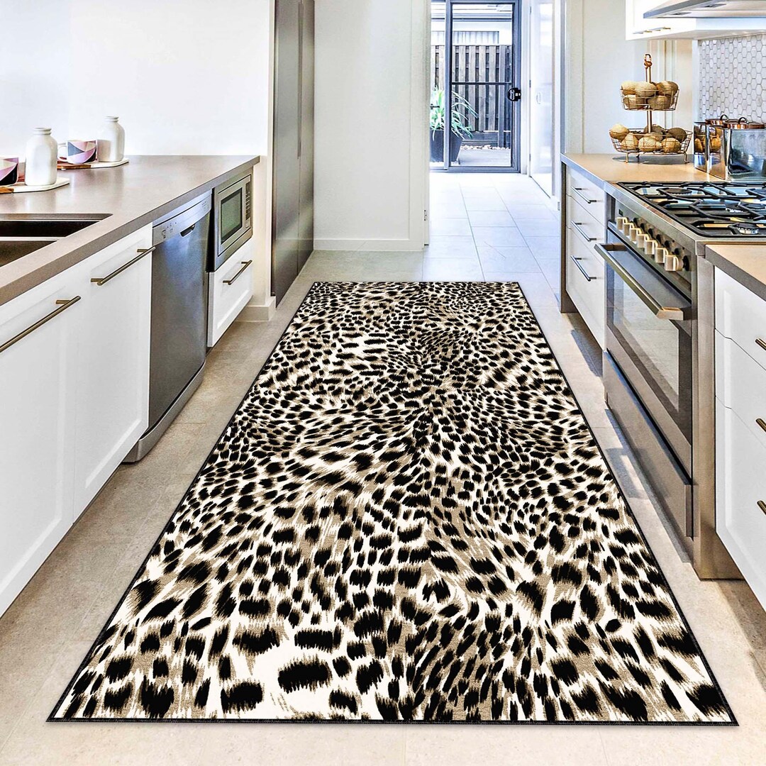 Leopard Print Rug, Animal Print Carpet, Safari Style Hallway Mat, Wild ...