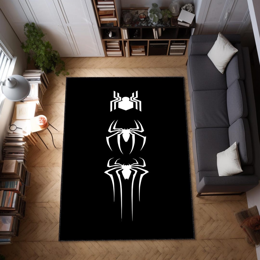 Spiders, Spider-man Rug, Kids Area Rug, Man Cave Carpet, Housewarming ...