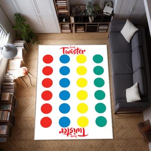 Twister Rug, Game Area Rug, Custom Family Game Carpet, Housewarming ...