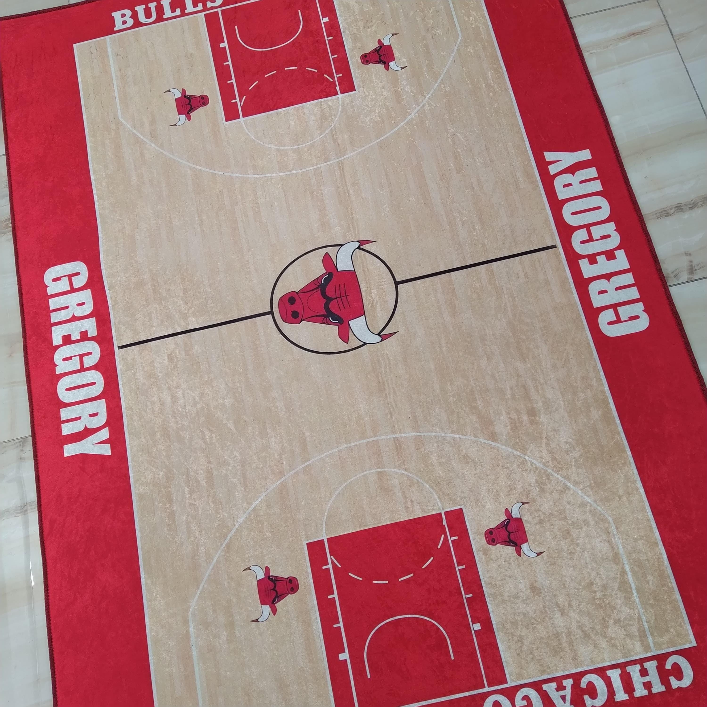 Basketball Court Rug, Bulls Rug, My Team Rug, Teen Room Carpet, Gift ...