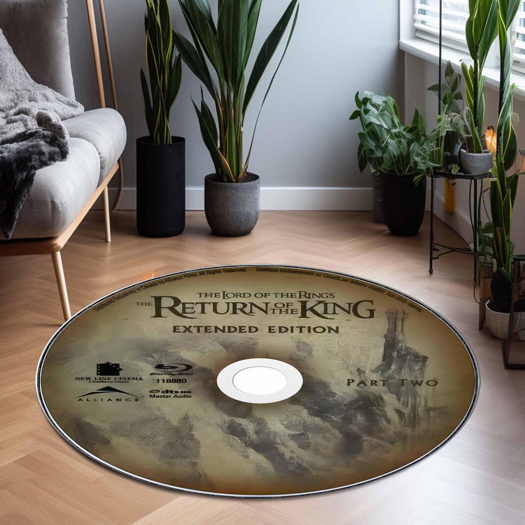 Lotr CD Rug, LOTR Round Rug, Circle Rug, Lord of the Ring Carpet ...