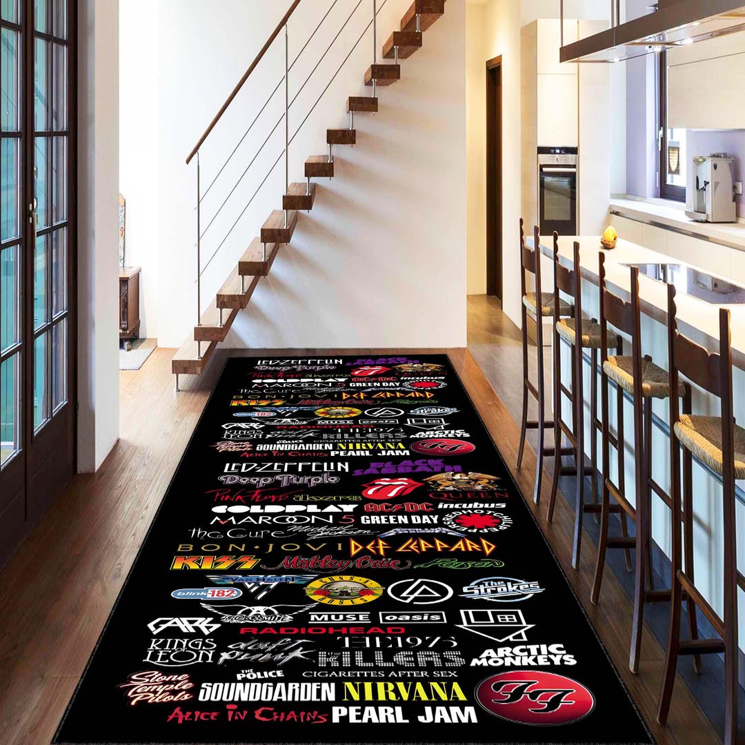 Rock N Roll Rug, Hard Music Carpet, Metal Music Rug, All Rock Music ...