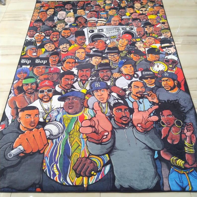 Music Rug, Rap Singer Rug, Personalized Rug, Area Rug, Housewarming ...