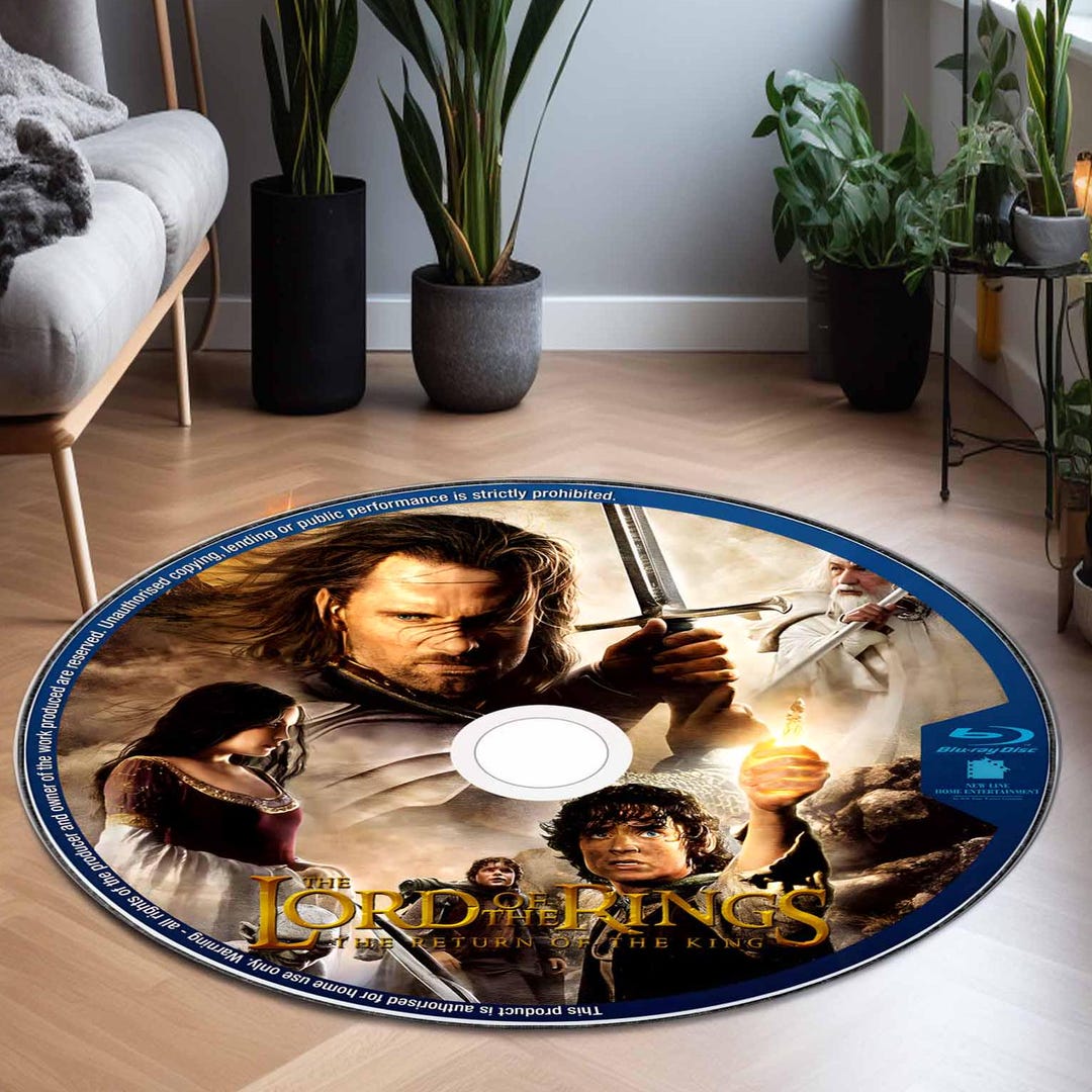 Lotr CD Rug, LOTR Round Rug, Circle Rug, Lord of the Ring Carpet ...