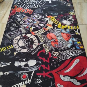 Rock Metal Band Logo Rug, Heavy Metal Home Decor, Music Lover Carpet ...
