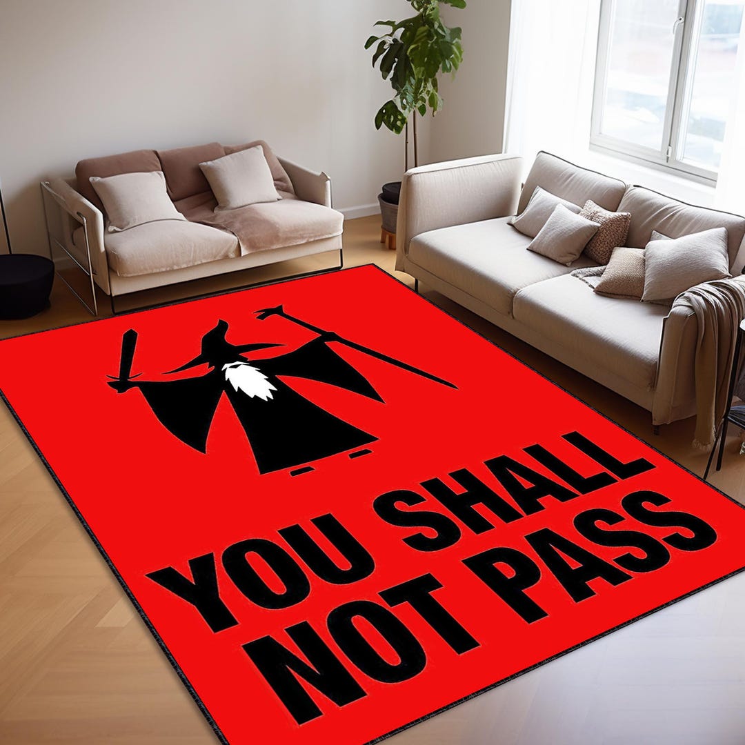 You Shall Not Pass, Lord of the Ring Rug, Gandalf Area Rug, LOTR Carpet ...