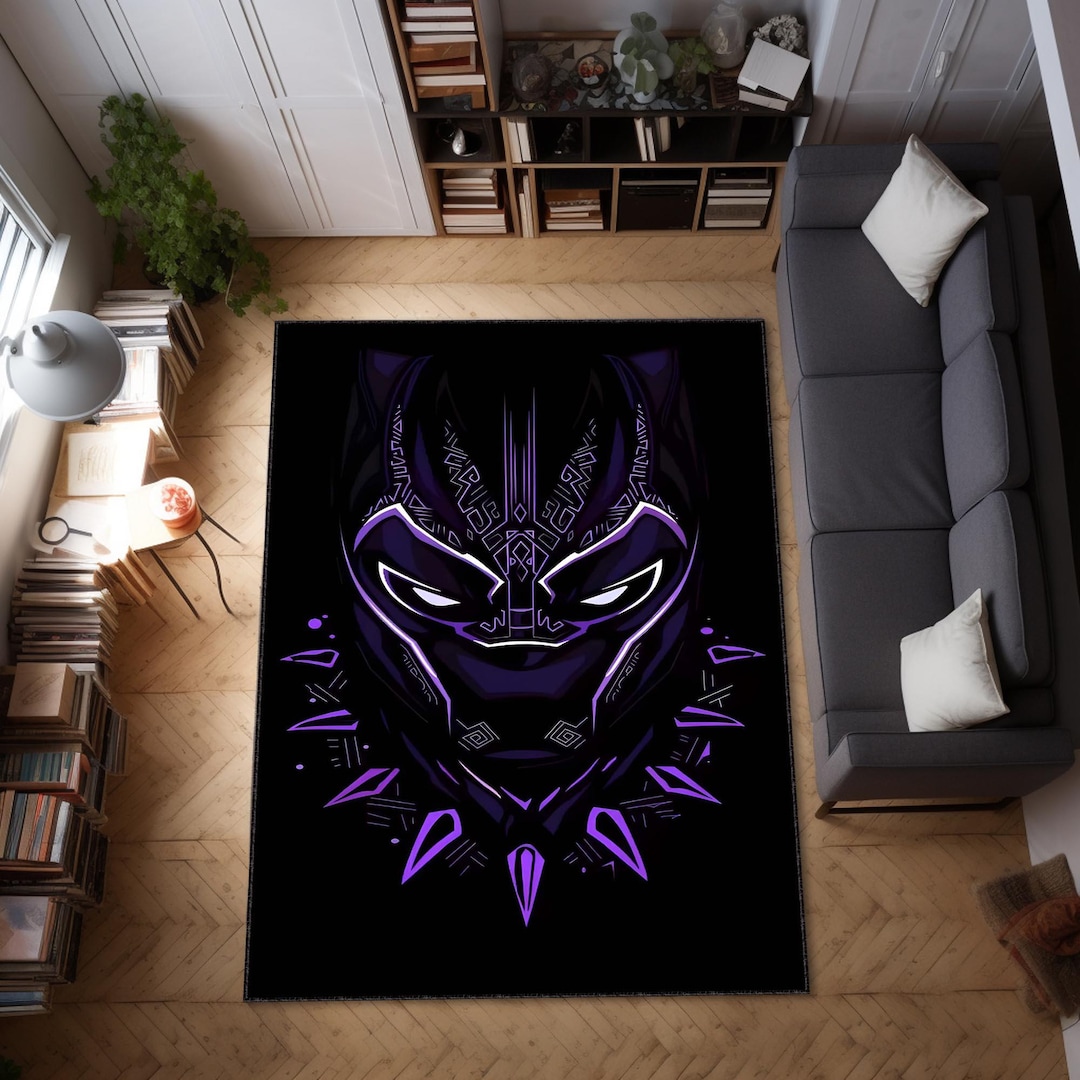 Panther Rug, Wakanda Area Rug, Teen Room Carpet, Housewarming Gift ...