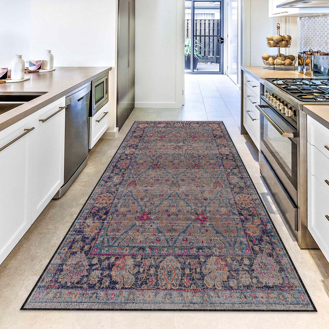 Tumbled Pattern Runner Rug, Office Carpet, Hallway Runner, Antiqued ...