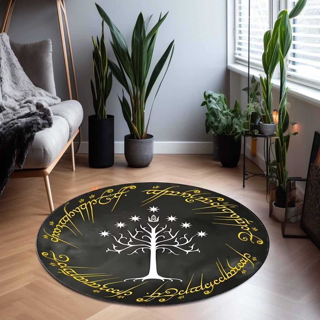Lotr CD Rug, LOTR Round Rug, Circle Rug, Lord of the Ring Carpet ...