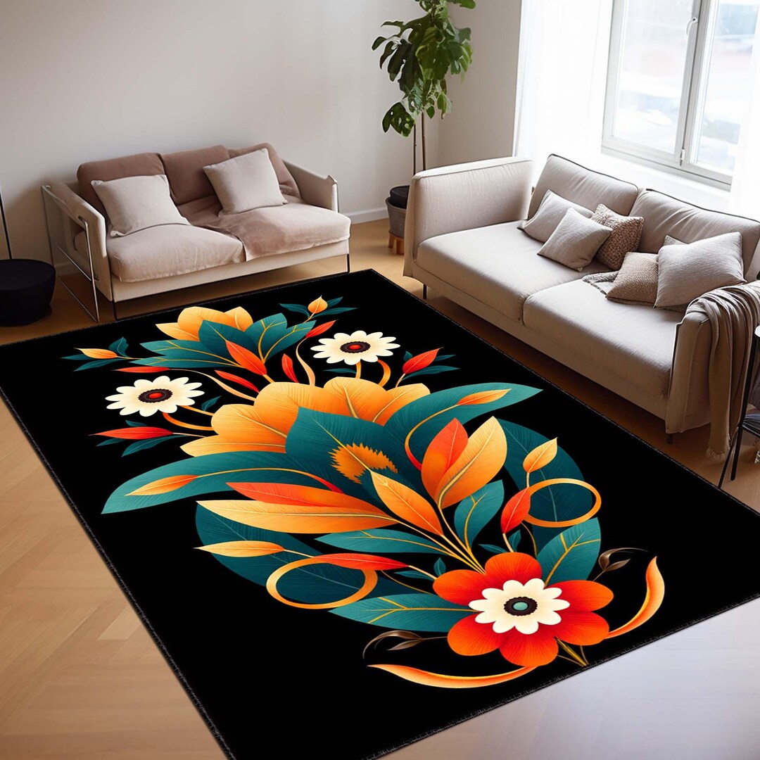 Vintage Floral Pattern Rug, Art Deco Rug, Luxury Baroque Area Rug ...