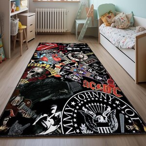 Rock Metal Band Logo Rug, Heavy Metal Home Decor, Music Lover Carpet ...