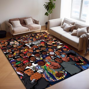 Music Rug, Rap Singer Rug, Personalized Rug, Area Rug, Housewarming ...