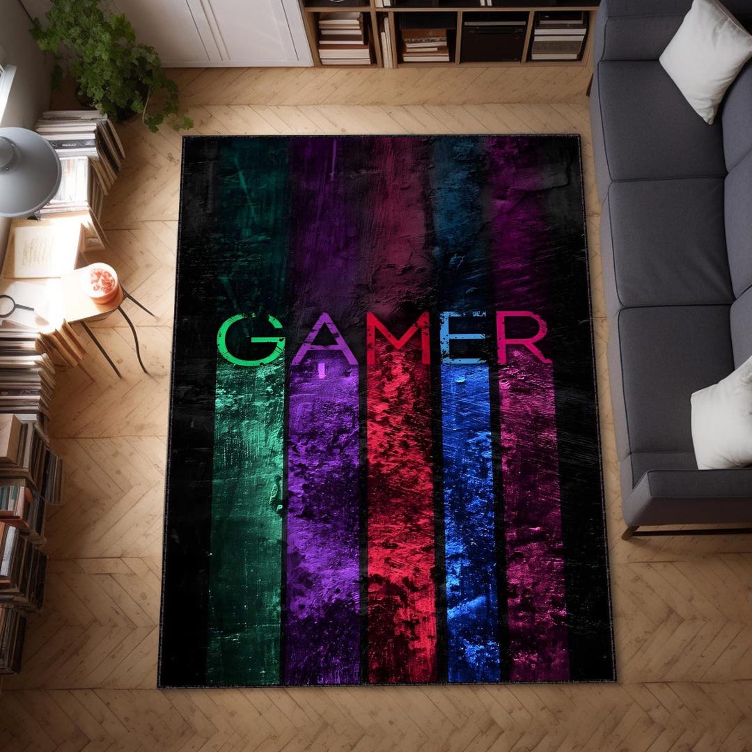 Game Area Rug, Game Room Rug, Art Decor Carpet, Home Gift, Gamer Room ...