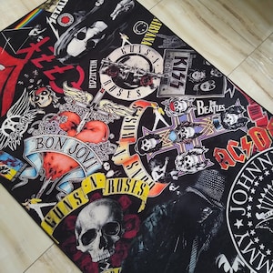 Rock Metal Band Logo Rug, Heavy Metal Home Decor, Music Lover Carpet ...