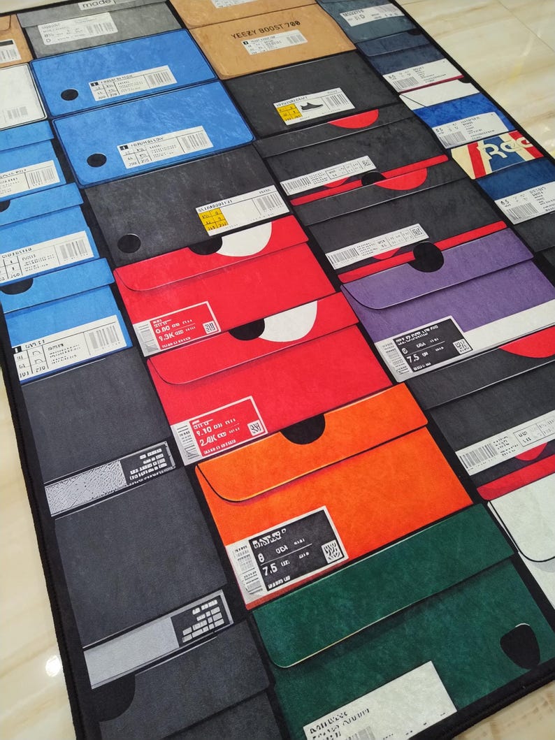 Sneakers Shoes Pattern Rug, Sneakers Shoes Box Rug, Shoes Decor, Shoes ...