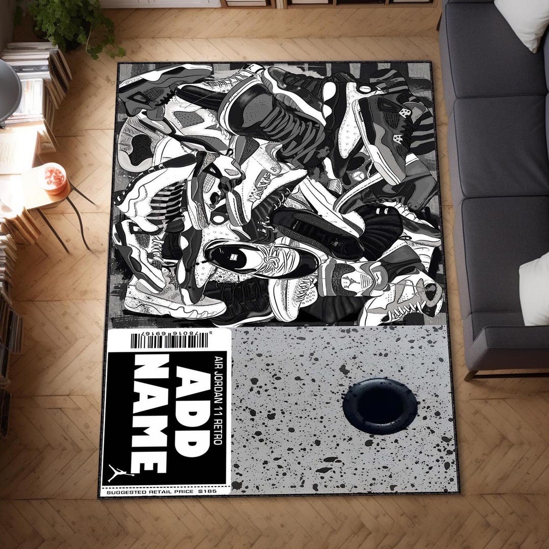Customized Sneakers Shoes Rug, Sneakers Shoes Box Rug, Shoes Room Decor ...