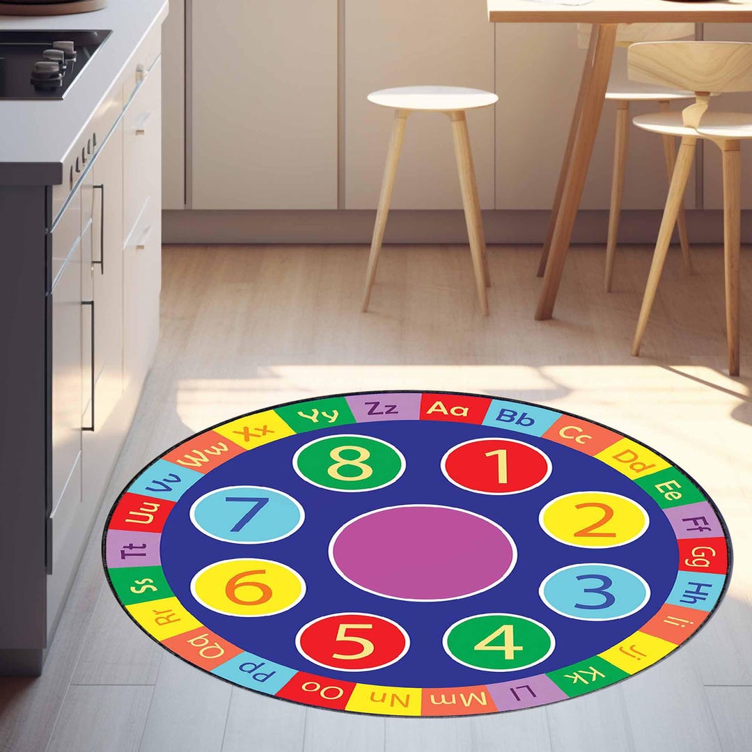 Hopscotch Rug, Circle Rug, Numbers Carpet, Housewarming Gift, Baby ...