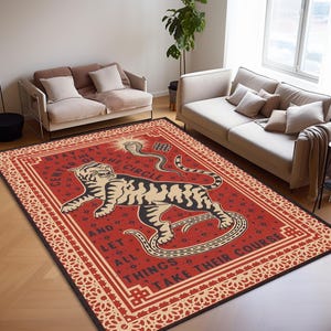 Tibetan Tiger Rug, Area Rug, African Tiger Carpet, Housewarming Gift ...