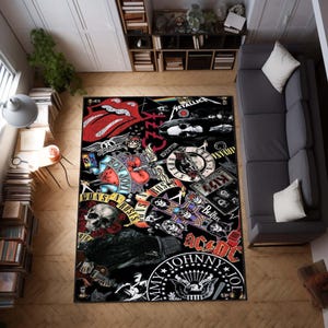 Rock Metal Band Logo Rug, Heavy Metal Home Decor, Music Lover Carpet ...