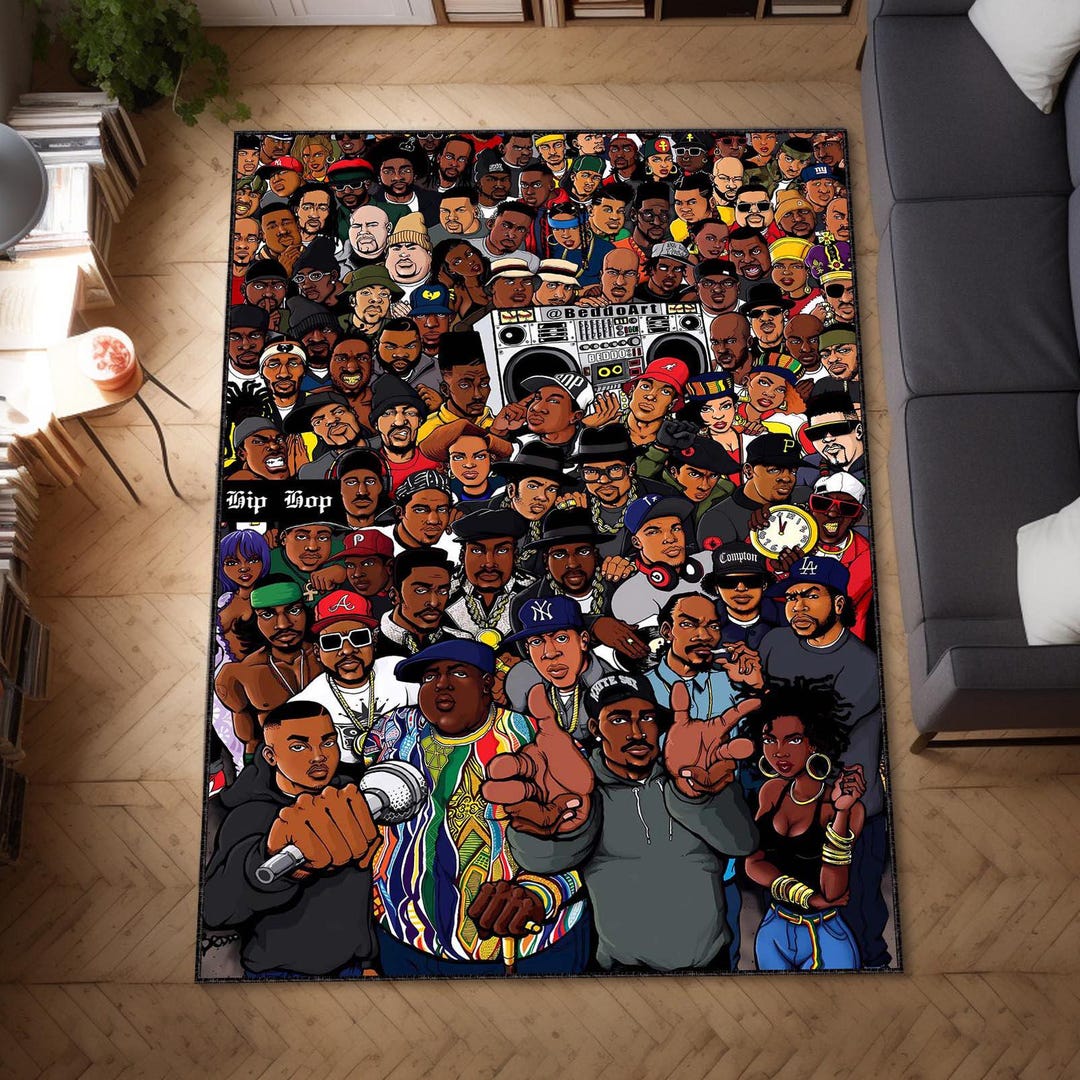 Music Rug, Rap Singer Rug, Personalized Rug, Area Rug, Housewarming ...