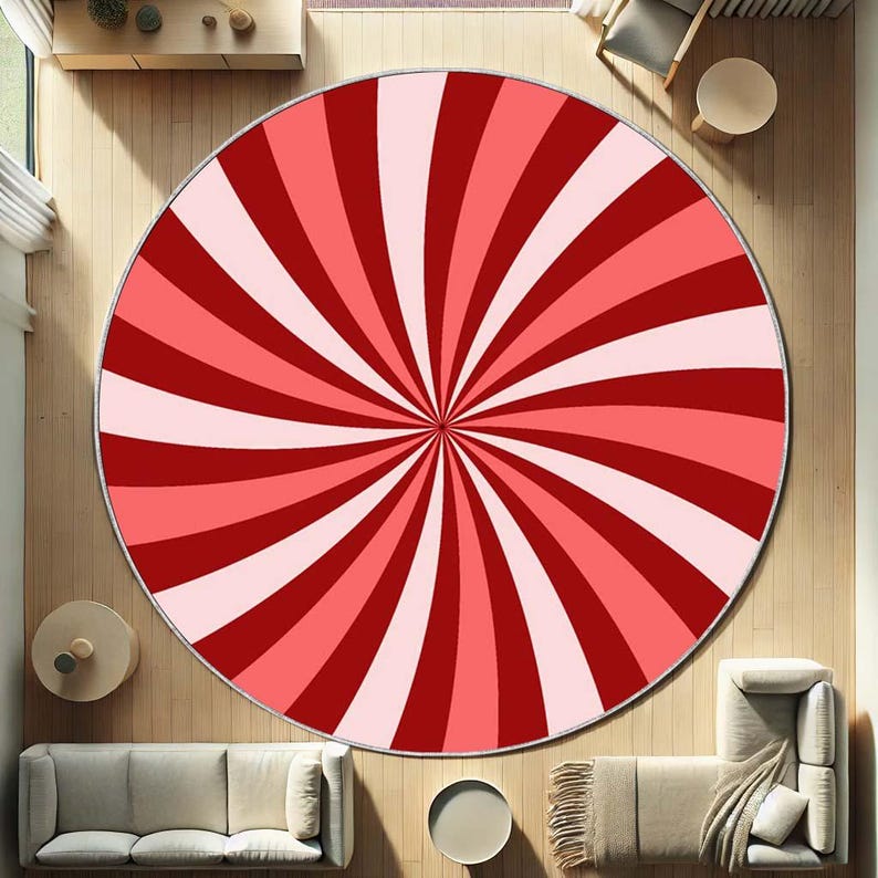 Rot Rosa Spirale Teppich, Candy Swirl Kreisteppich, Spaß Kinderzimmer ...