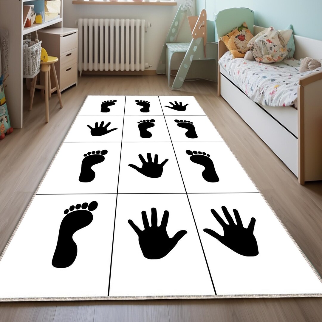 Hand and Foot Rug, Game Area Rug, Custom Family Game Carpet ...