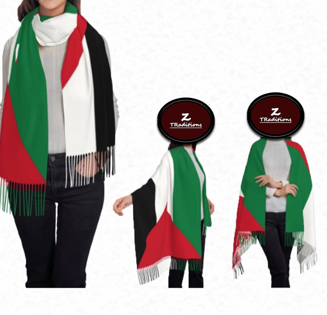 Palestine Flag Scarf Palestinian Light Scarf Authentic Arab Style ...