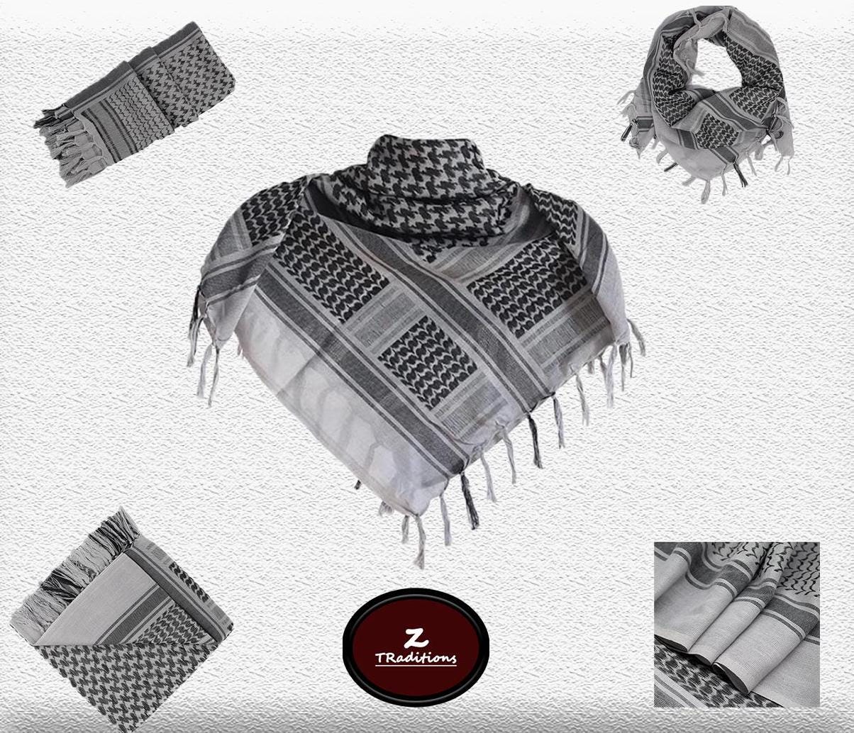 Grey Palestine Keffiyeh Shemagh Arab Keffiyeh Palestine Scarf Gift for ...