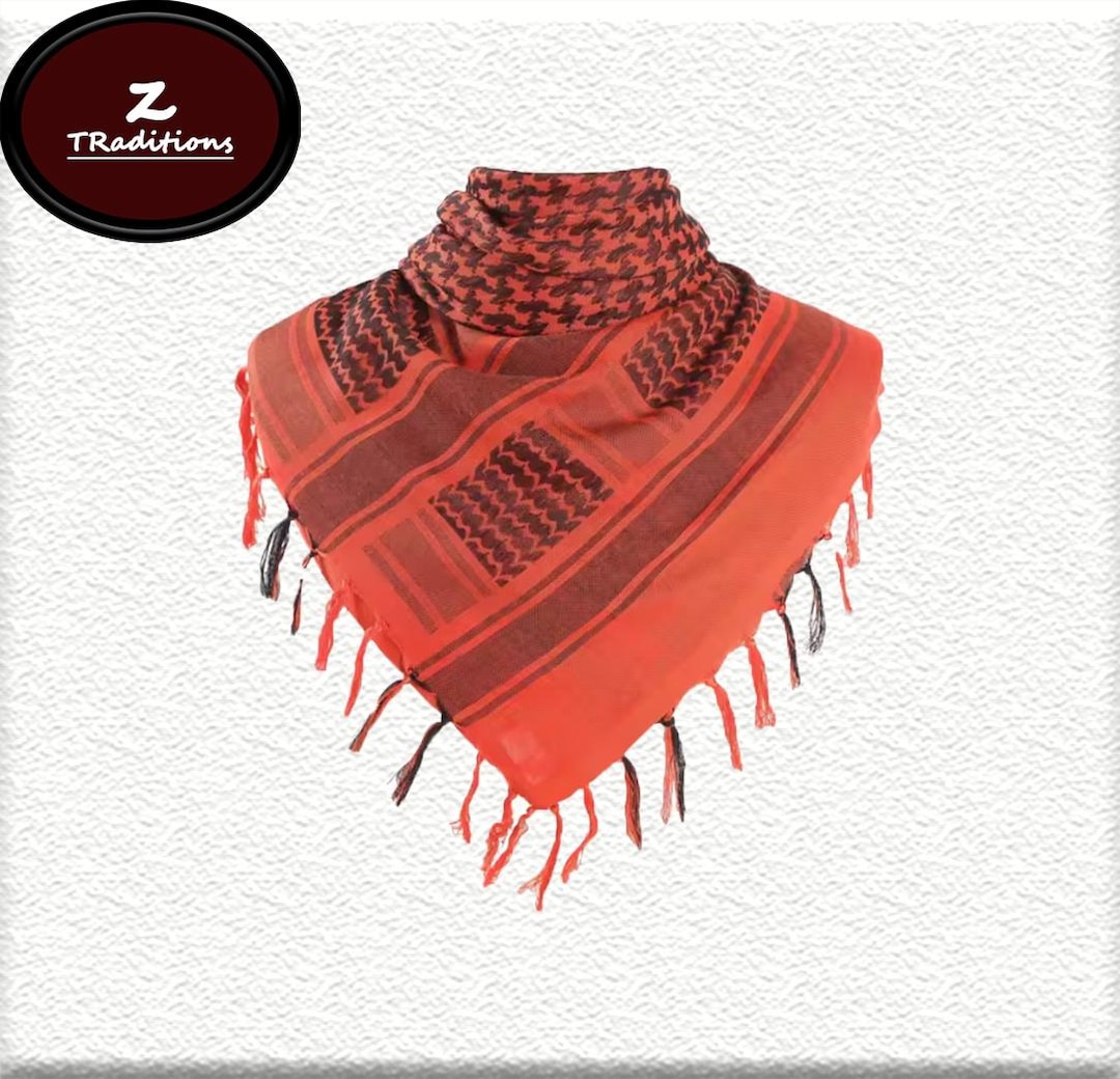 Orange Tactical Keffiyeh Shemagh Palestine Keffiyeh 110x110cm ...