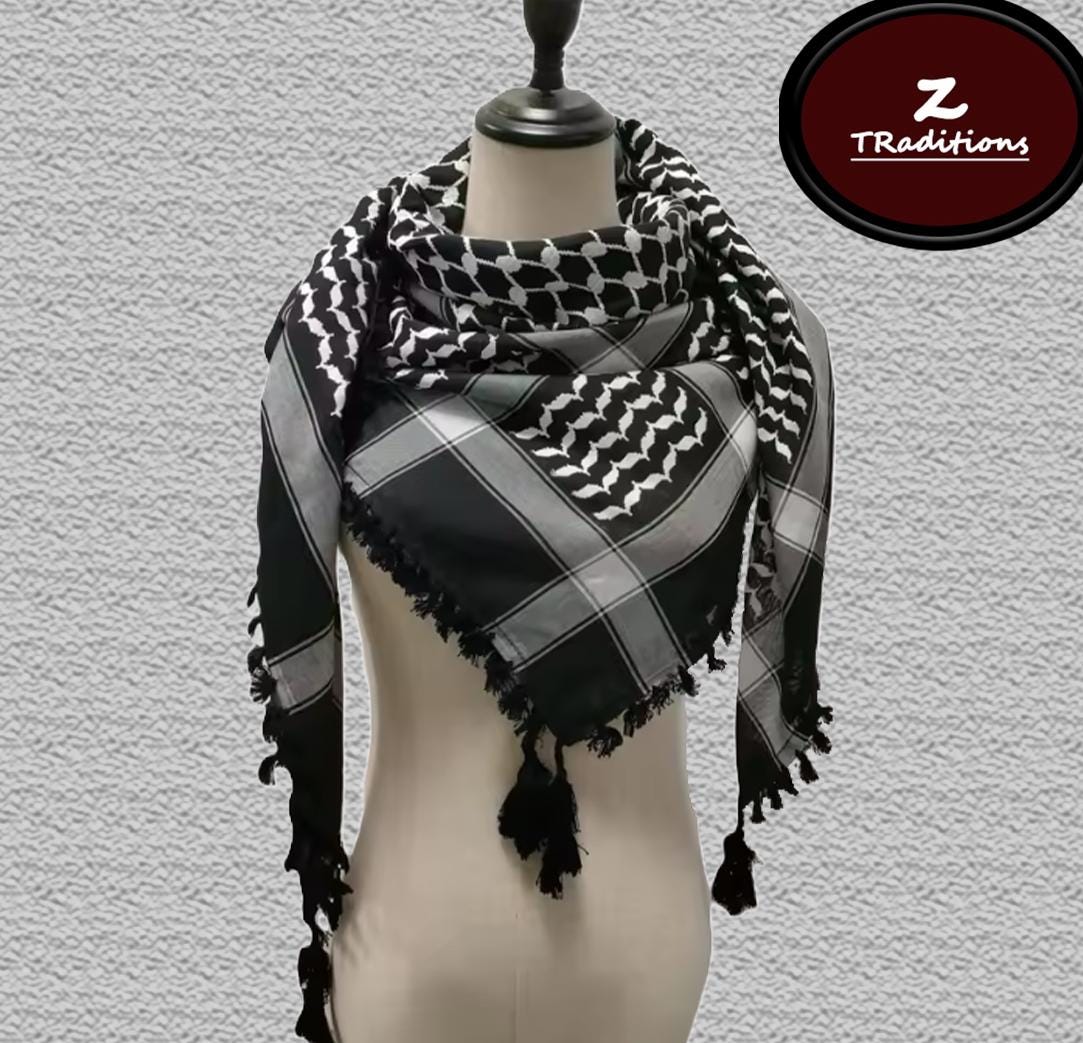 Palestine Keffiyeh Azure Coast | Cotton Keffiyeh Scarf | Solidarity ...