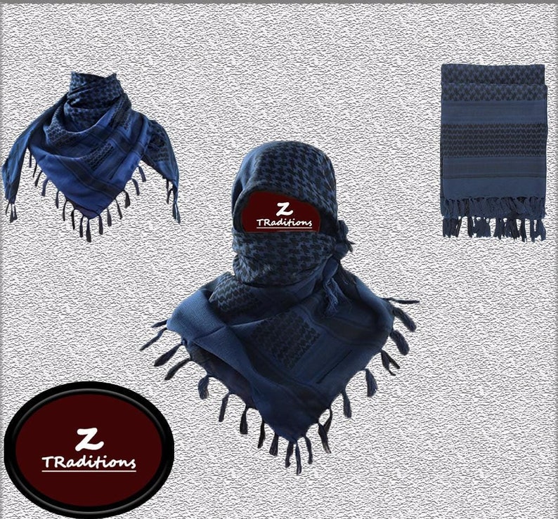 Blue Palestine Keffiyeh Shemagh Scarf for Gift Gift for Him Authentic ...