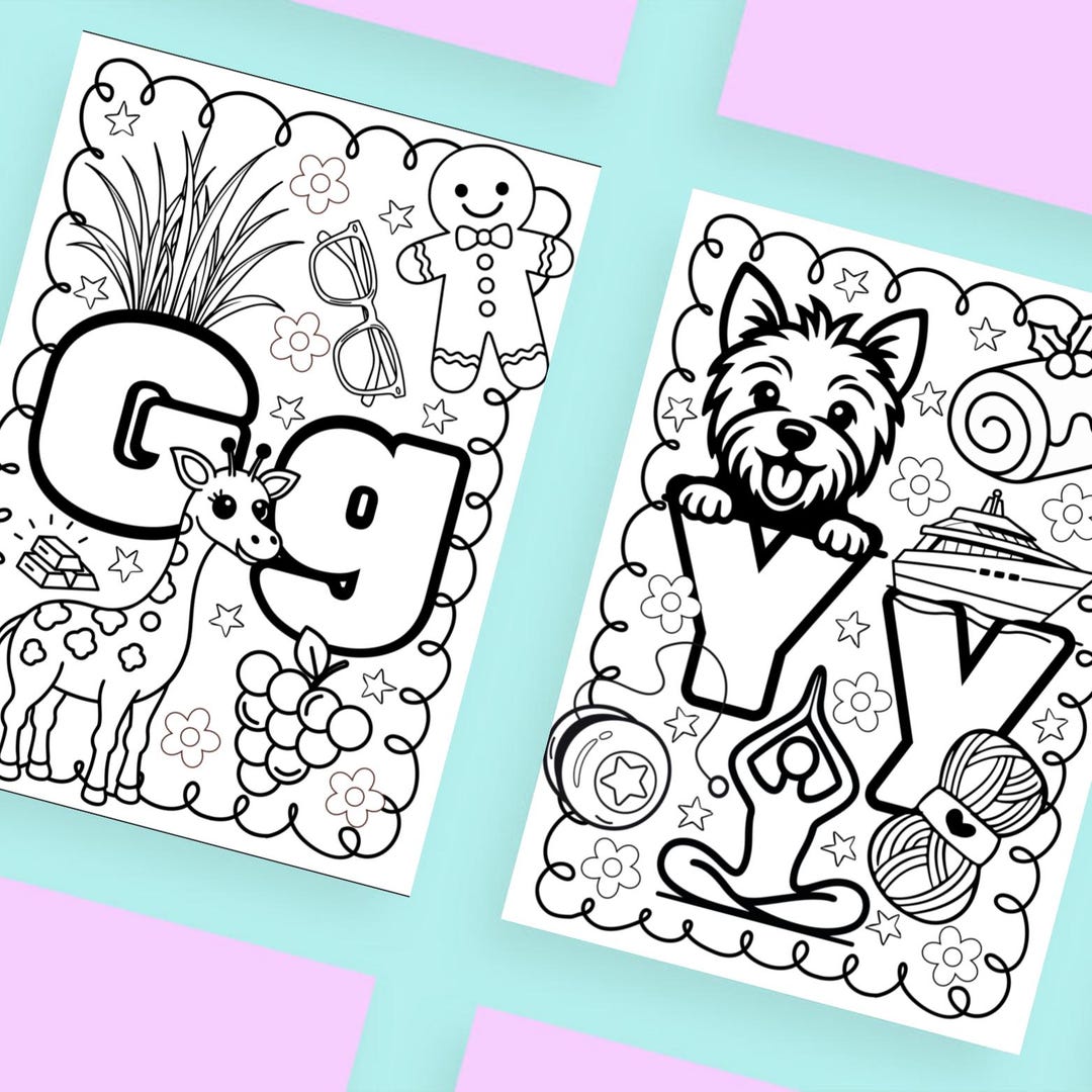 Alphabet Coloring Book - Complete Set, "a" to "z," Fun & Whimsical ...